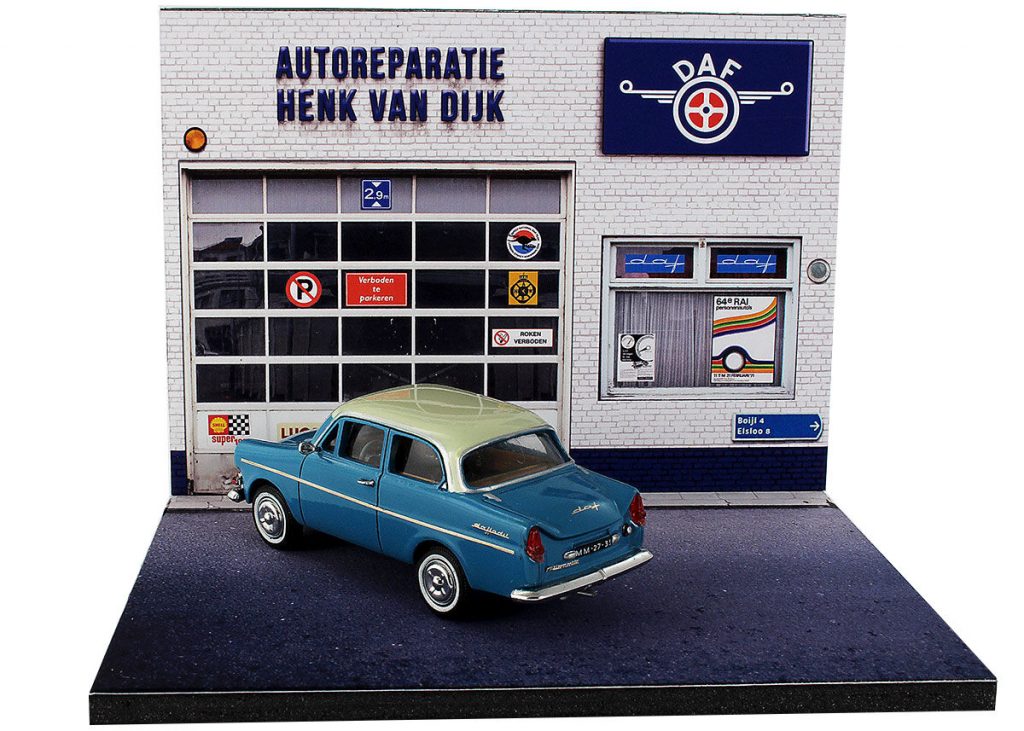 Daf diorama garage – Autoreparatie Henk van Dijk – 1:43 – Traffic Modelcars