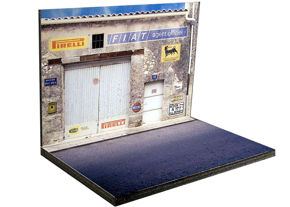 Fiat diorama garage Fiat agent officiel 1:43 – Traffic Modelcars