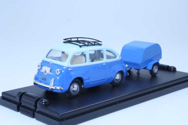 Fiat 600 Multipla + Carello Lame Gillette blue 1:43 – Traffic Modelcars
